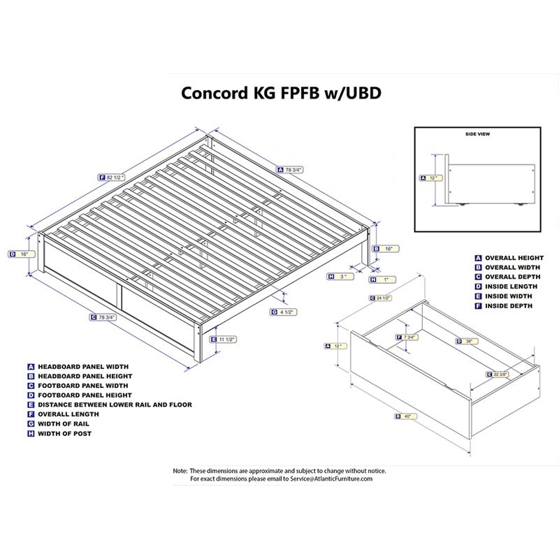 Bowery Hill Solid Wood Mates King Bed with Storage Drawers in Gray ...