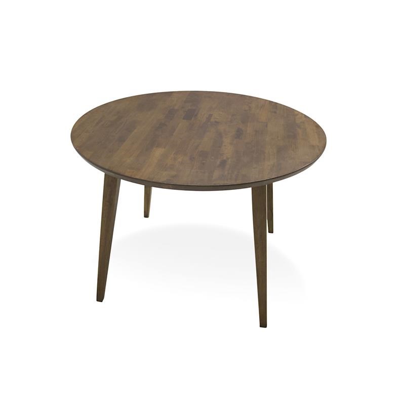 Pemberly Row Walnut Mid-Century Modern 43" Round Solid Wood Dining ...