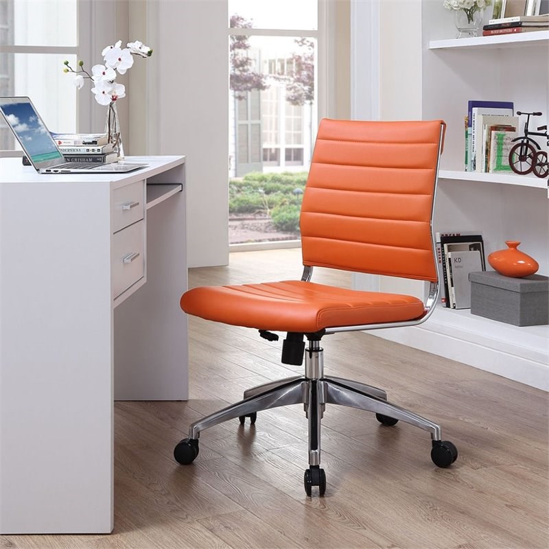 hawthorne collection armless office chair in orange - hc-1468135