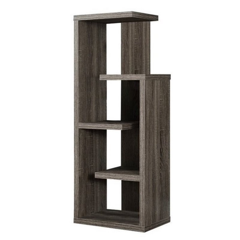 Atlin Designs 4 Shelf Accent Bookcase in Dark Taupe | Homesquare