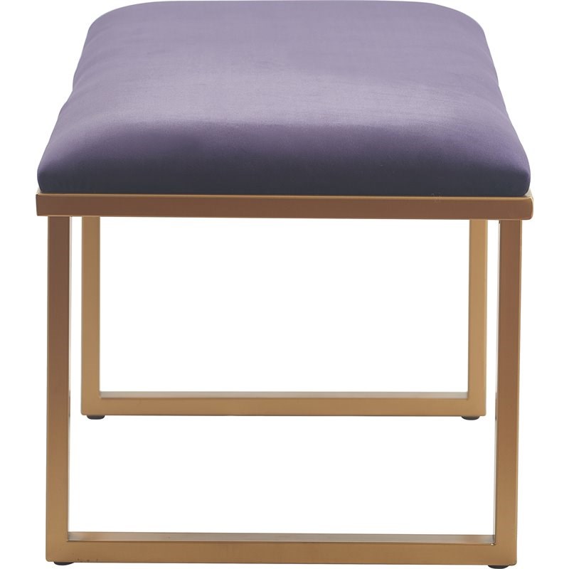 Elle Decor Remi Velvet Upholstered Bench Violet Purple | Homesquare