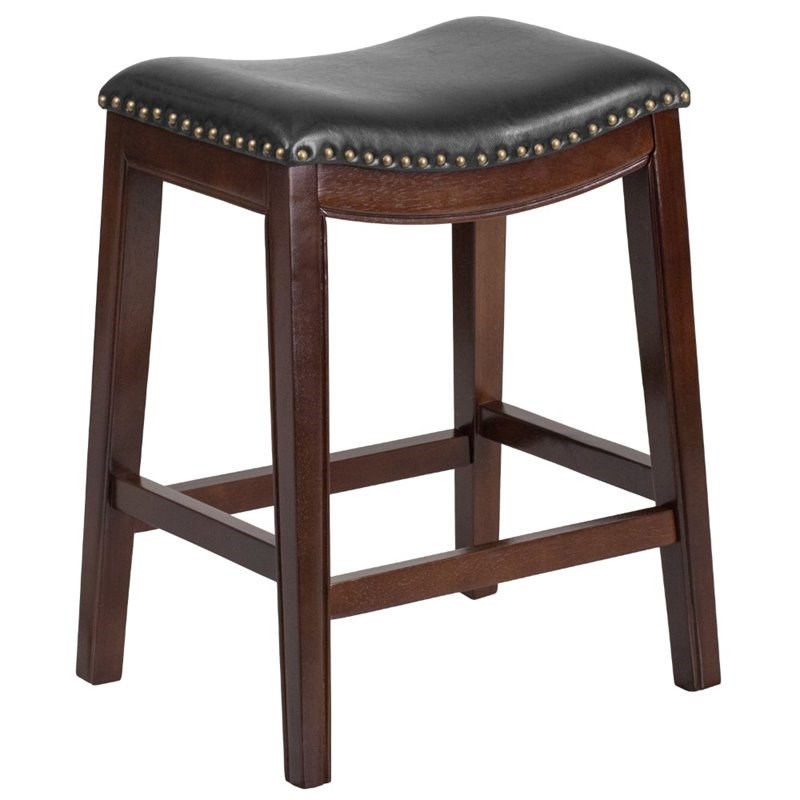 Home Square 26" Backless Counter Stool In Black Finish - Set of 3 ...