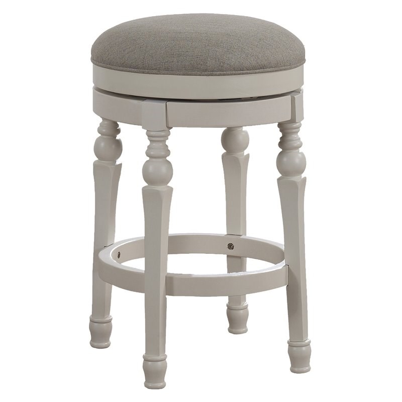 Comfort Pointe Colebrook White Wood Backless Counter Stool | Homesquare