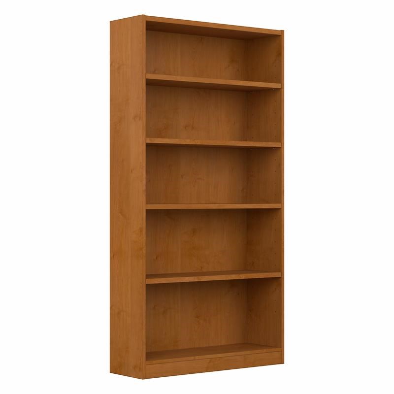 Universal Tall 5 Shelf Bookcase in Natural Cherry - Engineered Wood ...