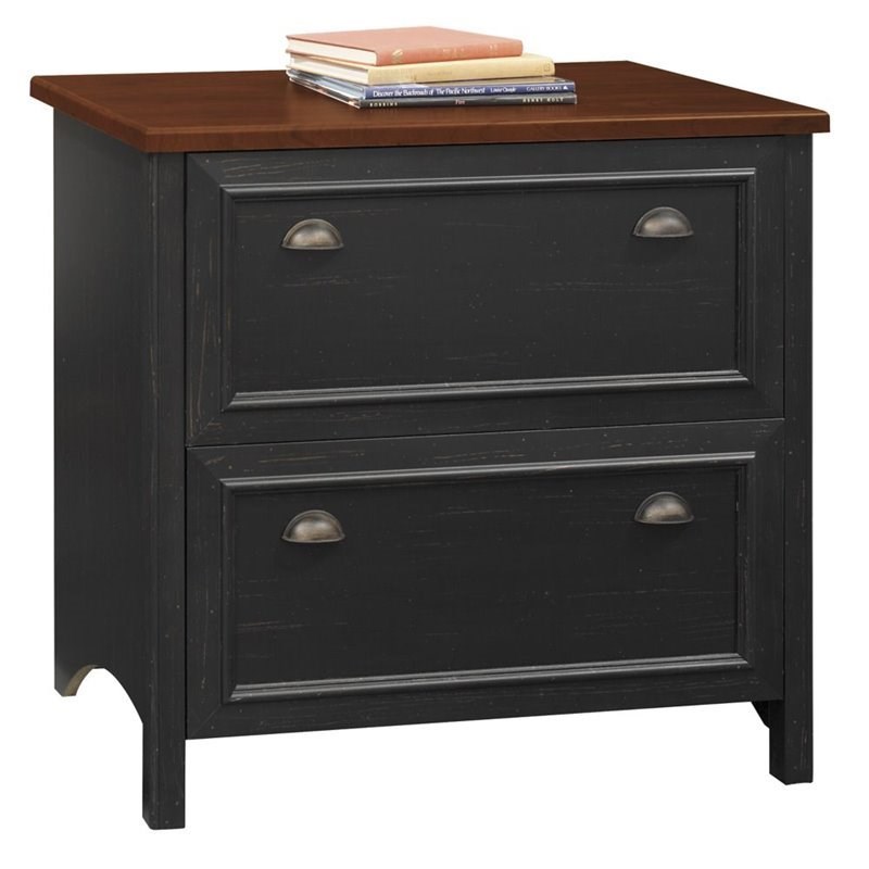 Fairview 2 Drawer Lateral File Cabinet in Antique Black - Engineered ...