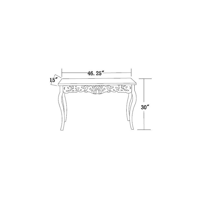 LuxenHome White Wood Victorian Console and Entry Table | Homesquare