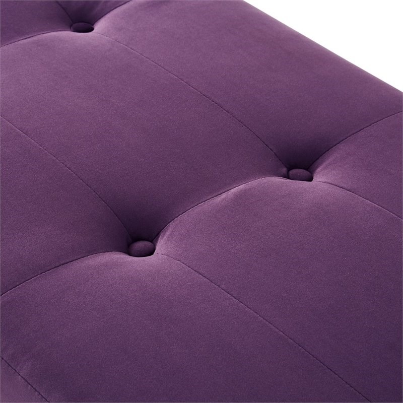 Posh Living Myles Tufted Velvet Bench with Stainless Steel Legs in ...