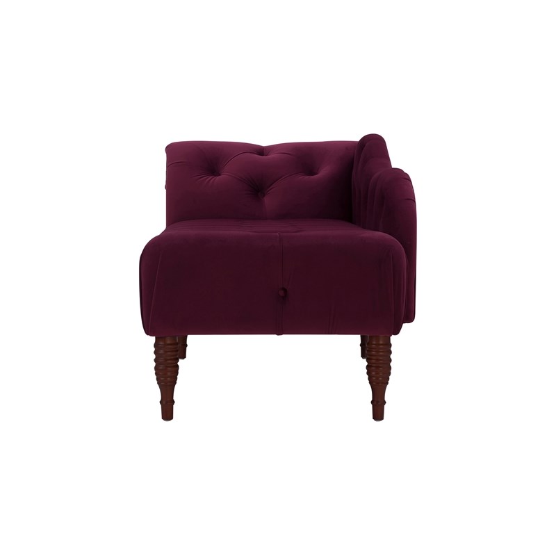 samuel tufted roll arm chaise lounge burgundy - 62030-673