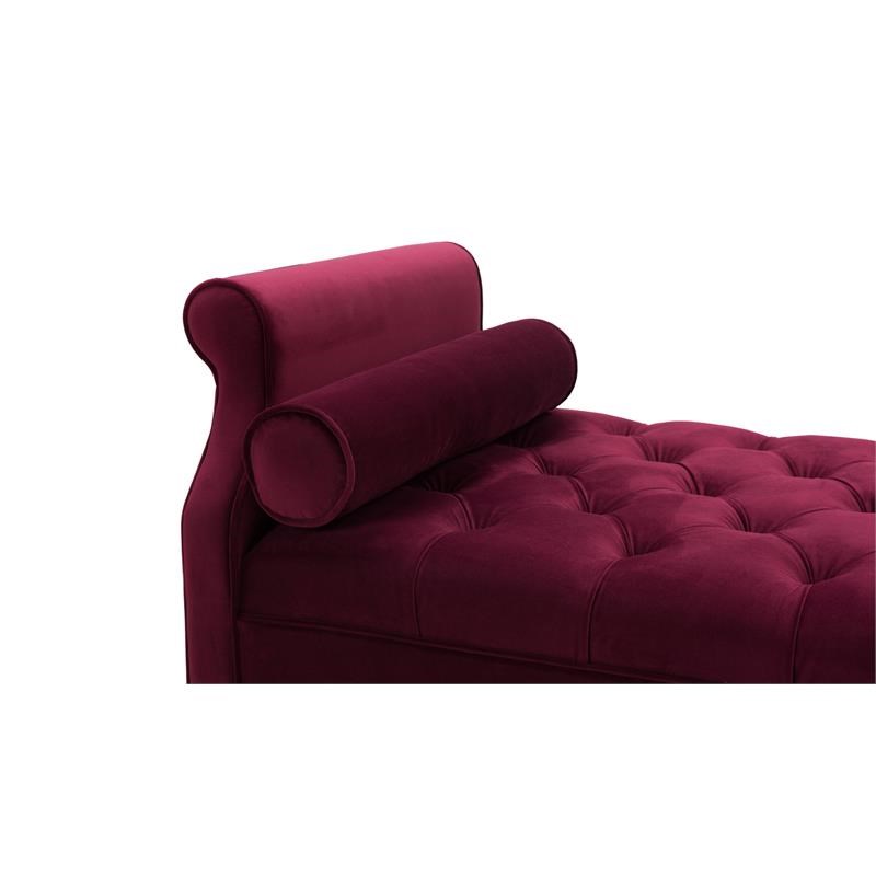 eliza roll arm sofa bed with bolster pillows burgundy - 65001-673