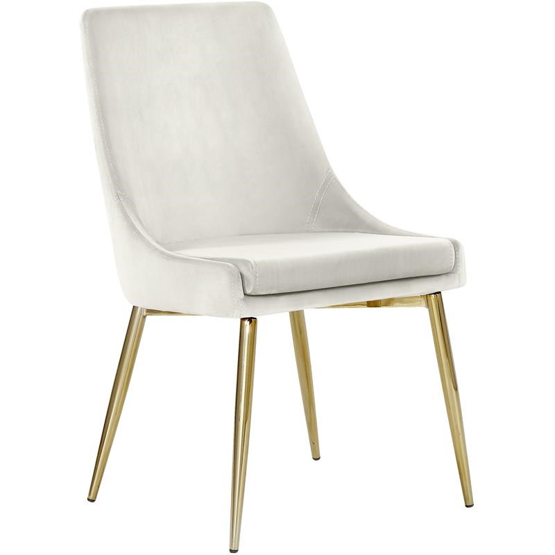 Meridian Furniture Karina Cream Velvet Dining Chair (Set of 2) | Homesquare