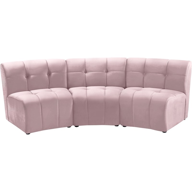 Meridian Furniture Limitless Pink Velvet Modular Sofa | Homesquare