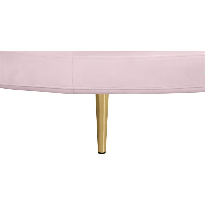 Meridian Furniture Circlet Pink Velvet Roundabout Sofa with Gold Iron ...