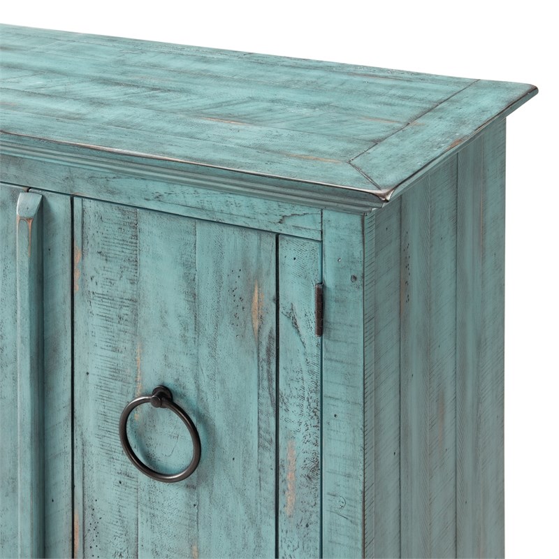 Martin Svensson Home Garden District Rustic Turquoise Solid Wood 65" TV ...