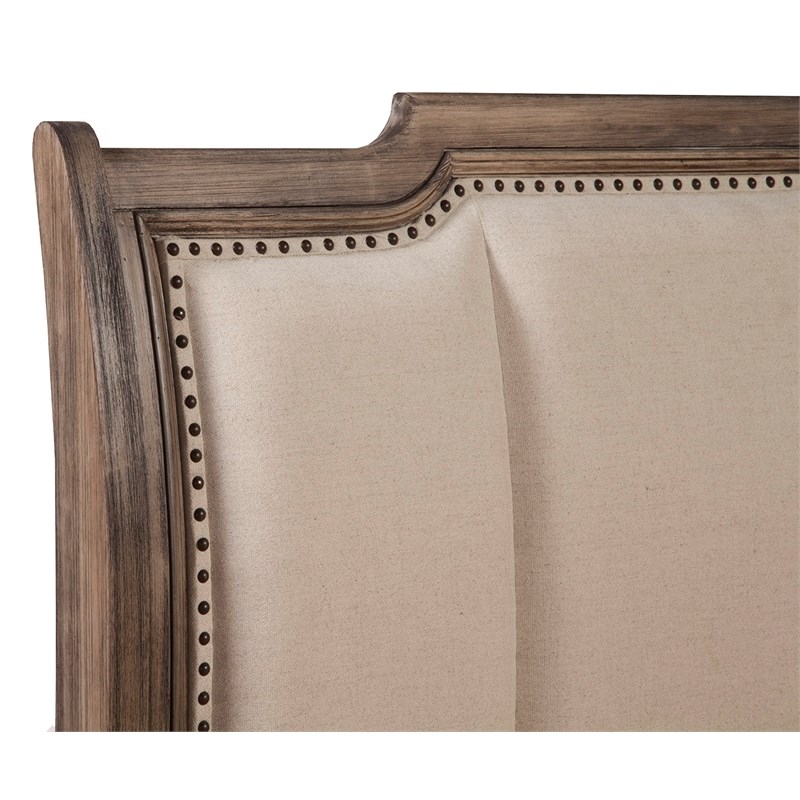 Alpine Furniture Melbourne Queen Wood Sleigh Bed-Uph Headboard in ...