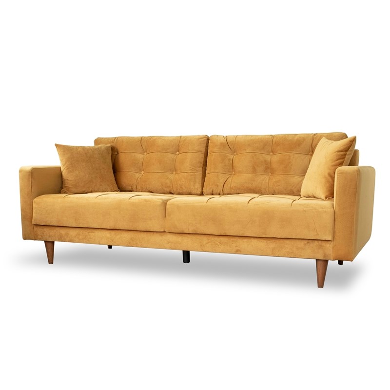 Allora Mid Century Modern Sofa in Yellow | Homesquare