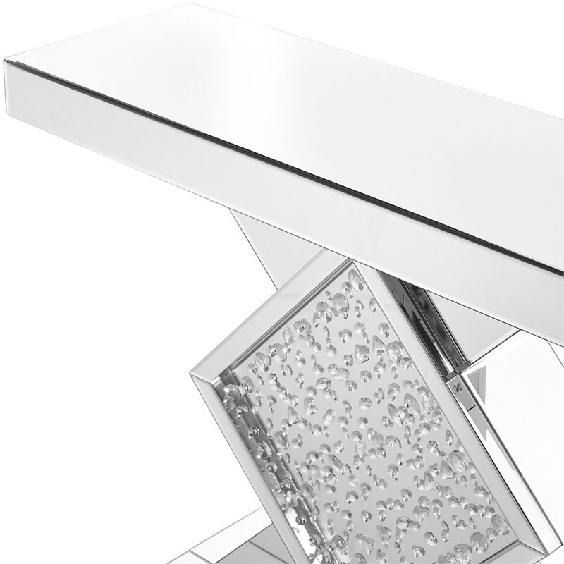Elegant Decor Modern 47" Clear Crystal Mirrored Accent Console Table ...