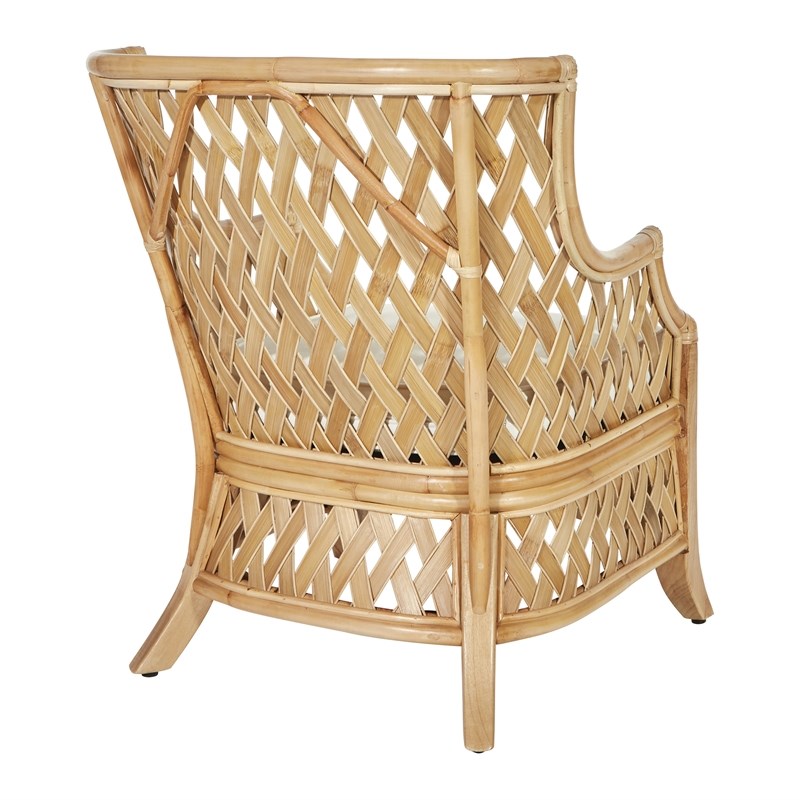 Kona Chair with Cream Cushion and Natural Stained Rattan Frame | Homesquare
