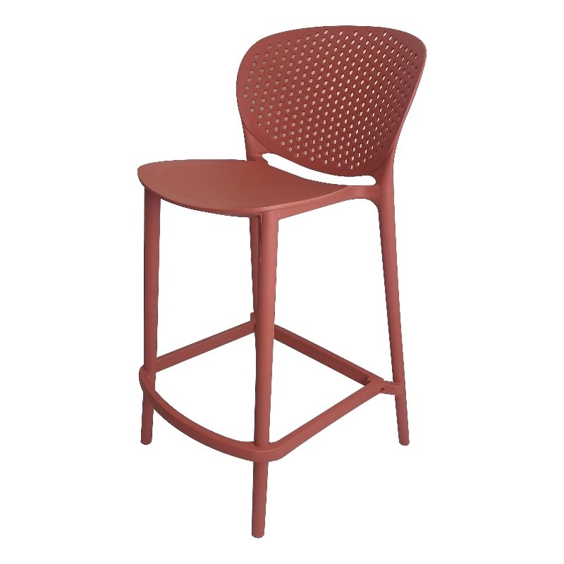 Stackable Plastic Bar Stool in orange (Set of 4) | Homesquare