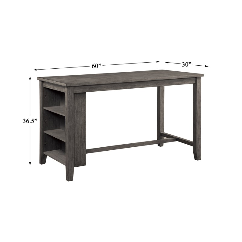 Lexicon Timbre 5-Piece 3-Shelf Wood Counter Height Dining Set in Gray ...