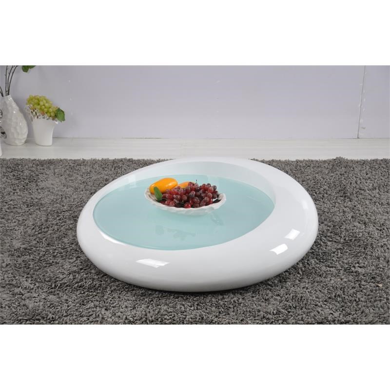 Best Master Modrest Contemporary Frosted Glass Top Coffee Table in ...