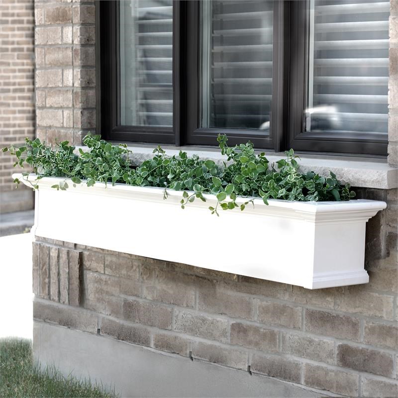 mayne yorkshire 6ft weatherproof traditional vinyl window box in white ...