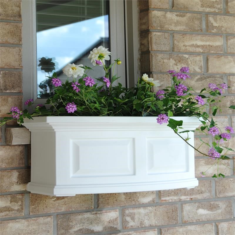 mayne nantucket 2ft weatherproof traditional plastic window box in ...