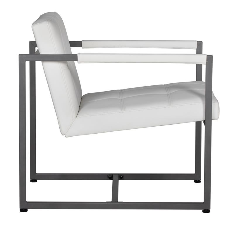 Studio Designs Home Camber Small Metal and Bonded Leather Accent Chair ...