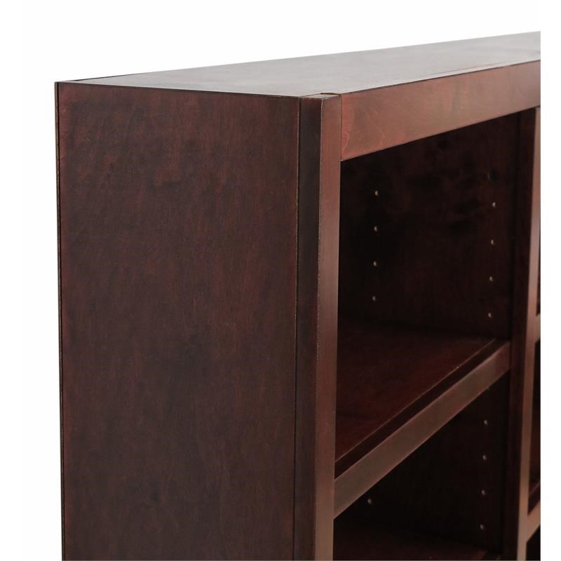 Traditional 84" Tall 18-Shelf Triple Wide Wood Bookcase in Cherry ...
