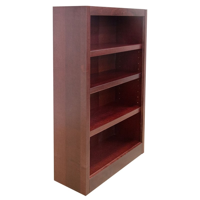 Traditional 48" Tall 4-Shelf Wood Bookcase in Cherry | Homesquare