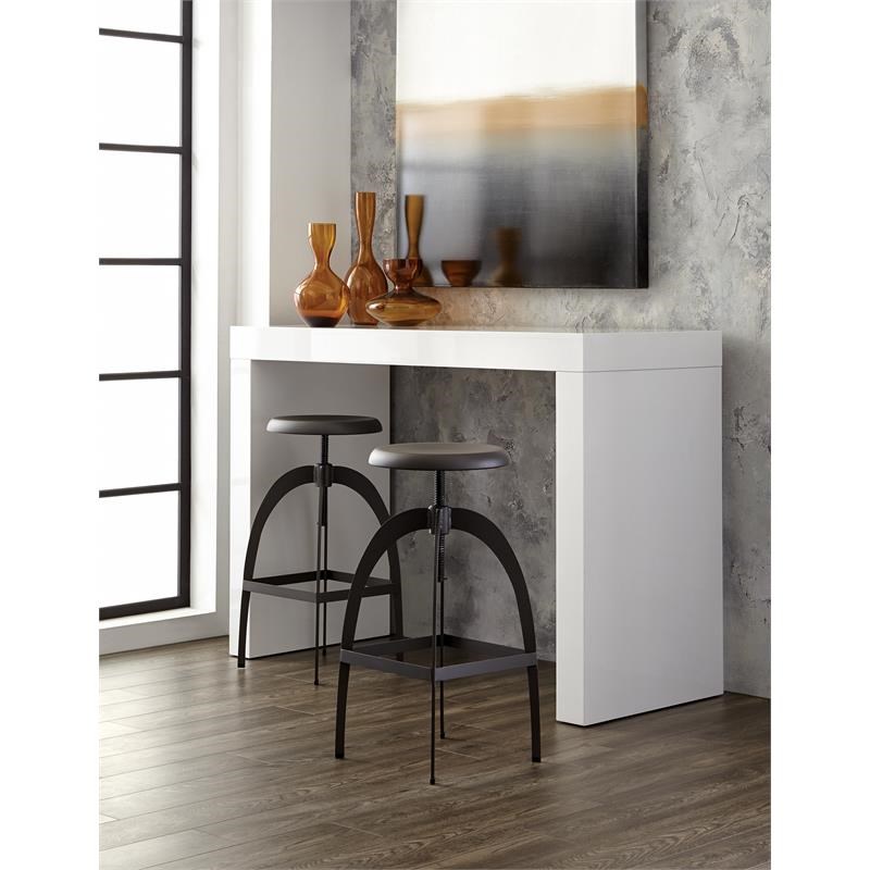 Sunpan Arch 47" Contemporary Wood Console Table in High Gloss White ...