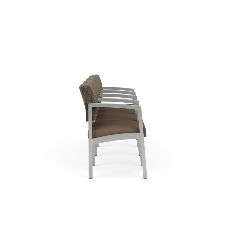 Lesro Lenox Steel 4-Seat Chair in Silver/Adler Peppercorn/Castillo ...