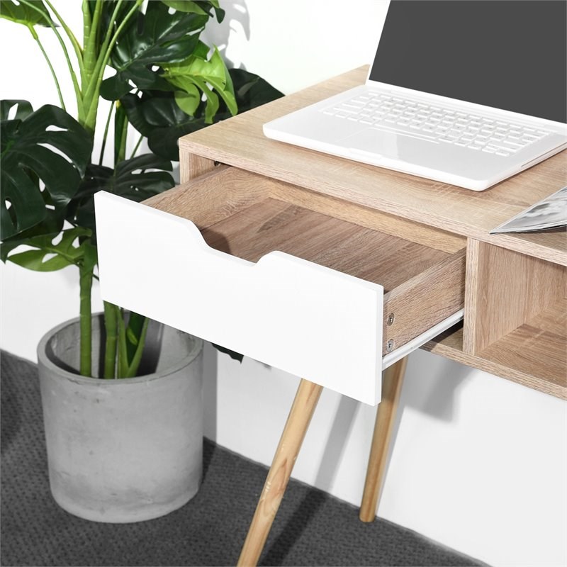 FurnitureR Ultron Rectangular Manufactured Wood Small Writing Desk in ...