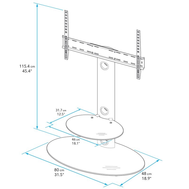 AVF Steel TV Floor Stand with TV Mount Column for 32" to 65" TVs in ...