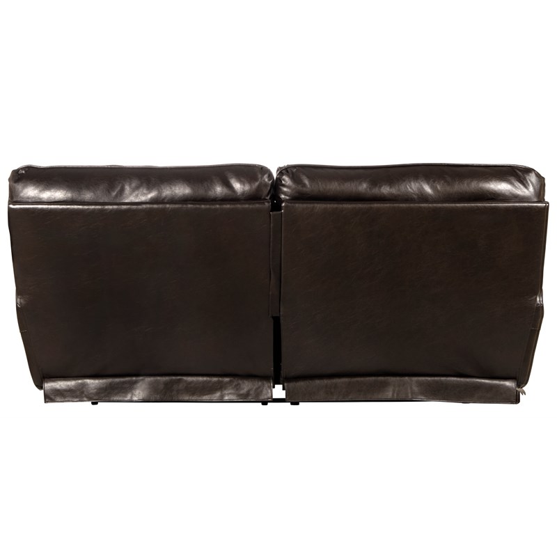 Catnapper Nolan Reclining Sofa in Godiva Brown Faux Leather | Homesquare