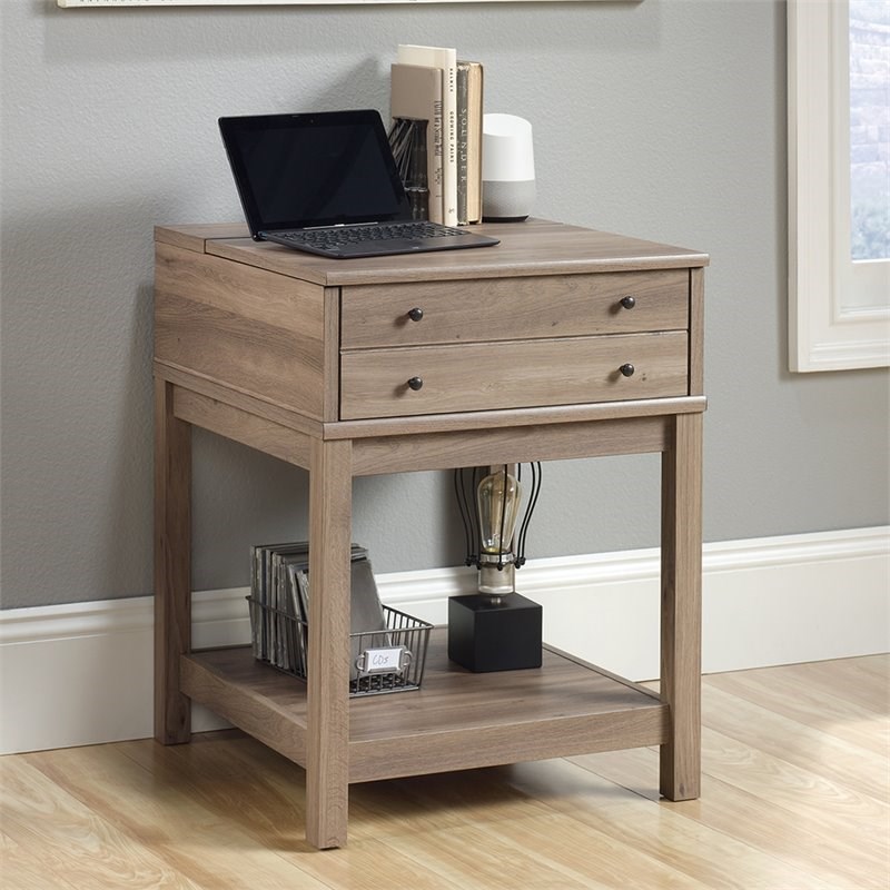 sauder barrister lane 1 drawer end table in salt oak - 422268