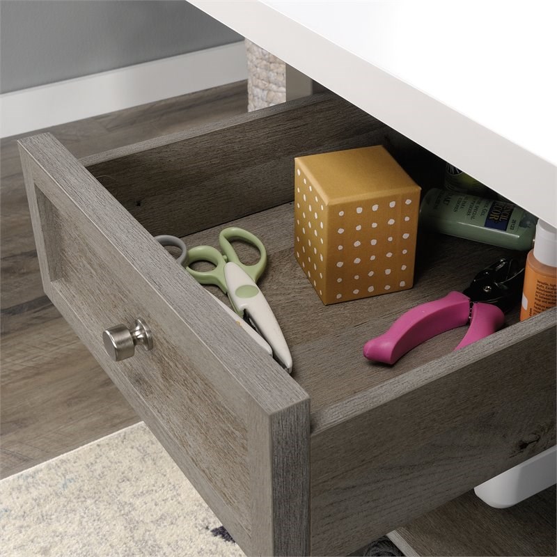 Sauder Craft Pro Series Wooden Crafts Table in Mystic Oak | Homesquare