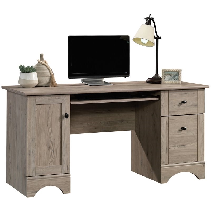 Sauder Select Simple Wooden Computer Desk in Laurel Oak | Homesquare