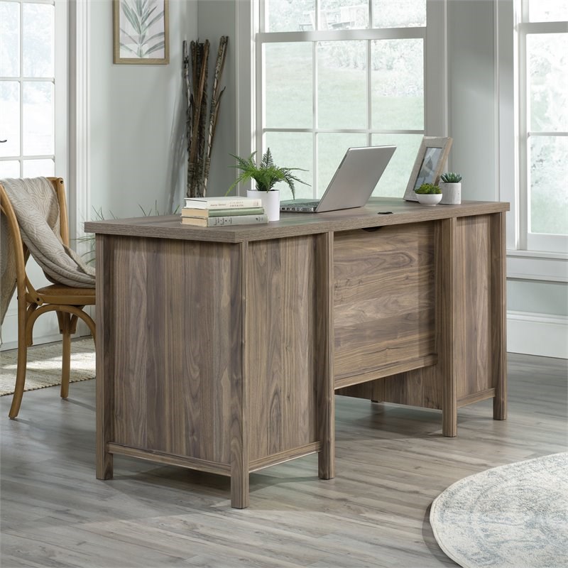 Sauder Costa Engineered Wood 3-Drawers Computer Desk in Washed Walnut ...