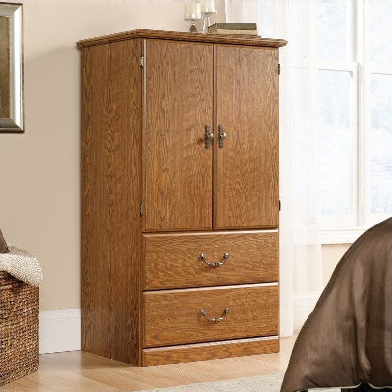 sauder orchard hills armoire in carolina oak - 401292