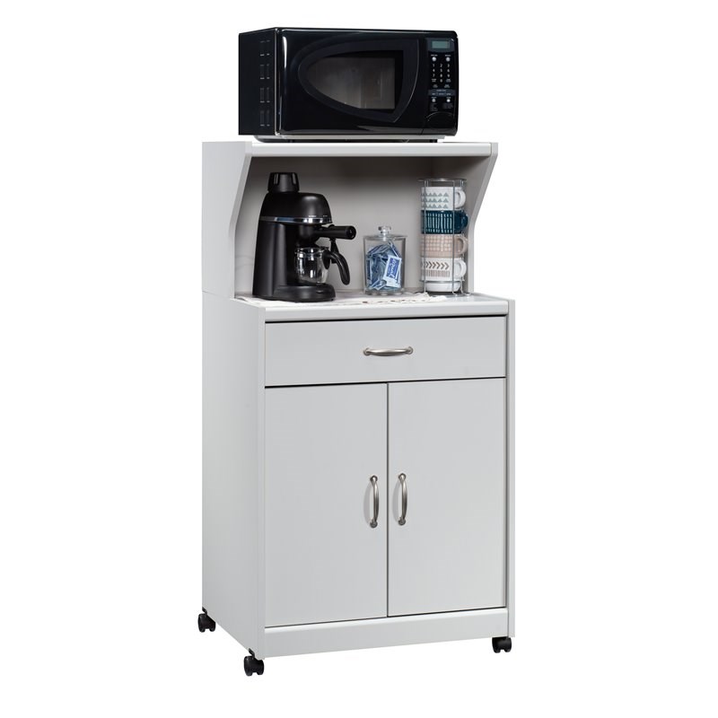 Sauder Misc. Storage Engineered Wood Microwave Kitchen Cart in Modern ...