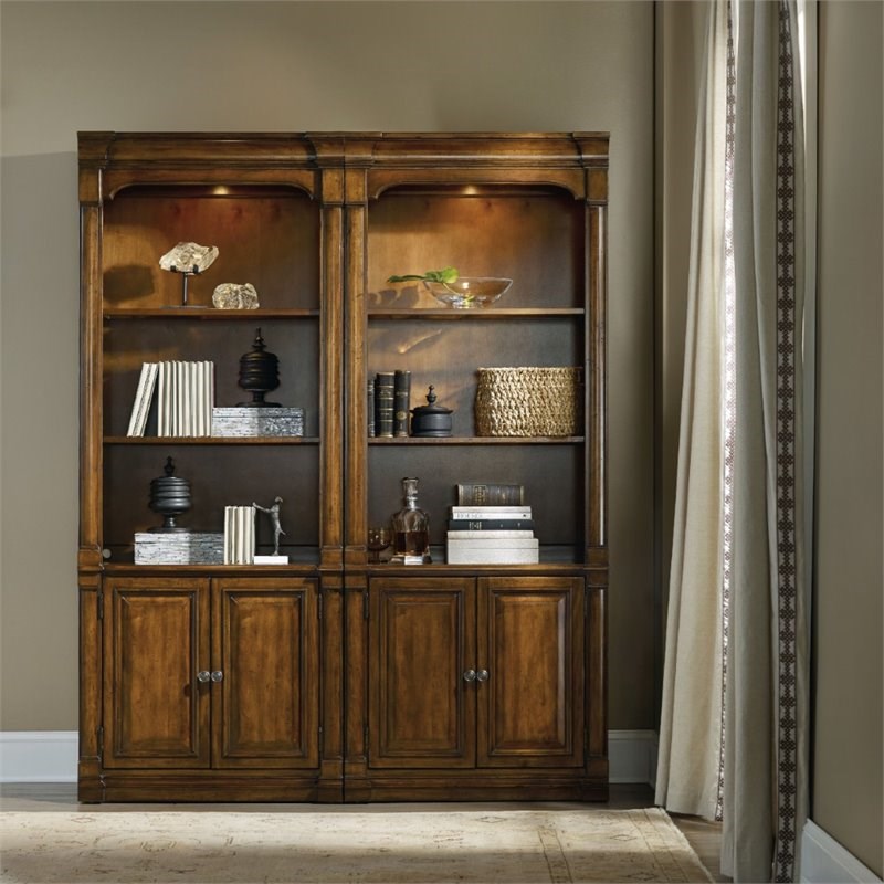 Hooker Furniture Tynecastle 3 Shelf Bunching Bookcase in Medium Wood ...