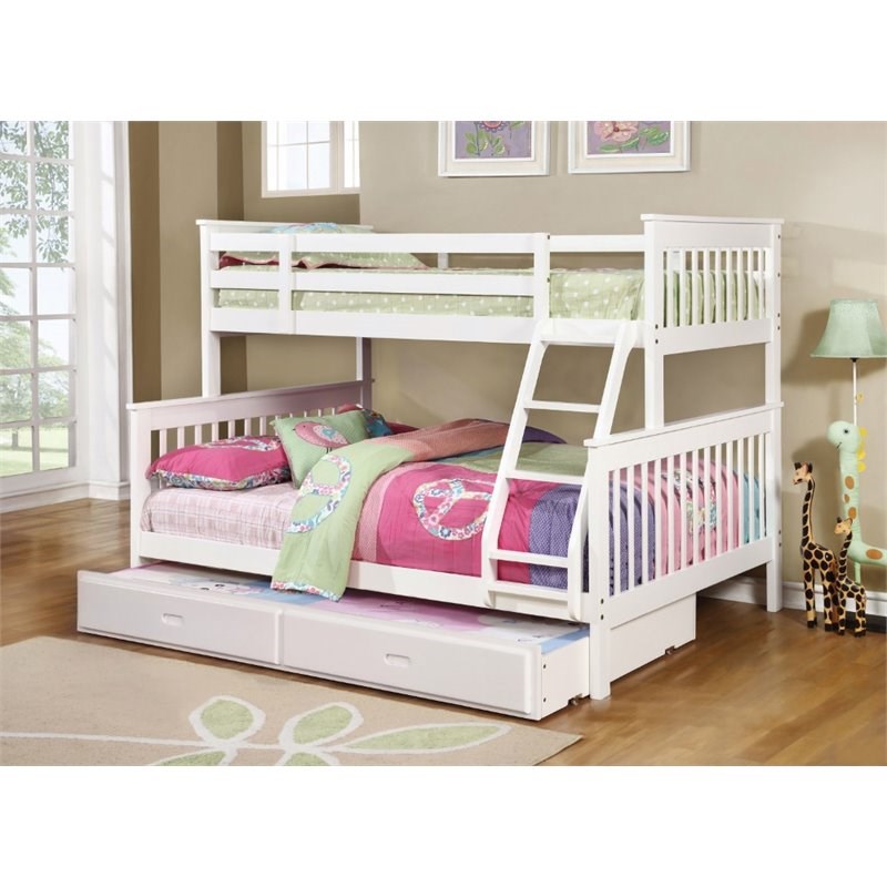 Coaster Chapman Twin Over Full Bunk Bed in White | Homesquare