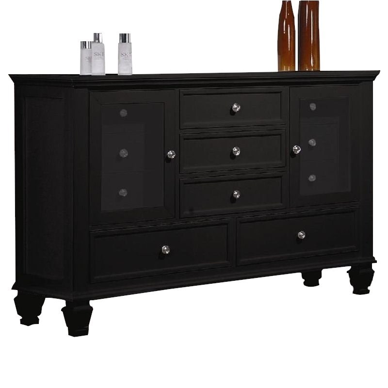 Coaster Sandy Beach 3 Drawer Nightstand in Black and Silver | Homesquare